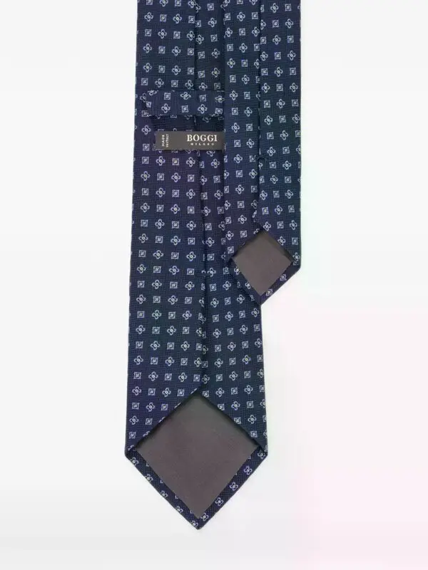 Boggi Milano Tie Jacquard Micro-patterned Silk