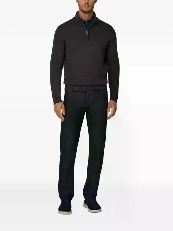 Boggi Milano Roll-neck Jumper Quarter-zip Superfine Merino Wool