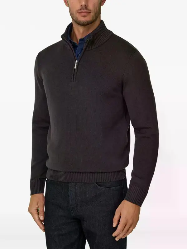 Boggi Milano Roll-neck Jumper Quarter-zip Superfine Merino Wool