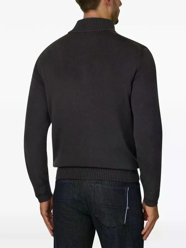 Boggi Milano Roll-neck Jumper Quarter-zip Superfine Merino Wool