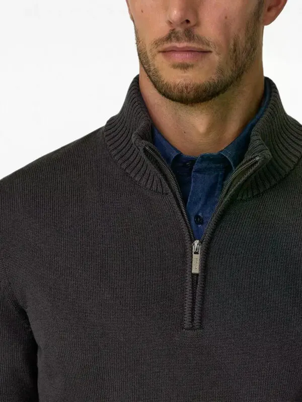 Boggi Milano Roll-neck Jumper Quarter-zip Superfine Merino Wool
