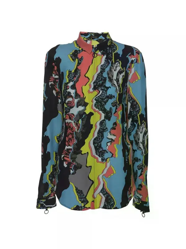 Versace Abstract-print Silk Shirt