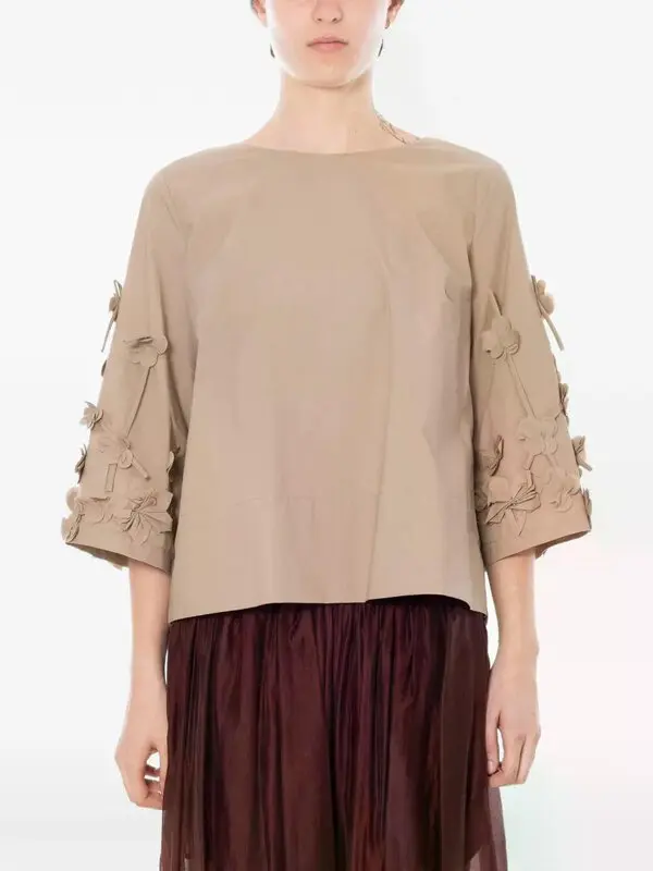 MEIMEIJ Flower-appliqué Blouse