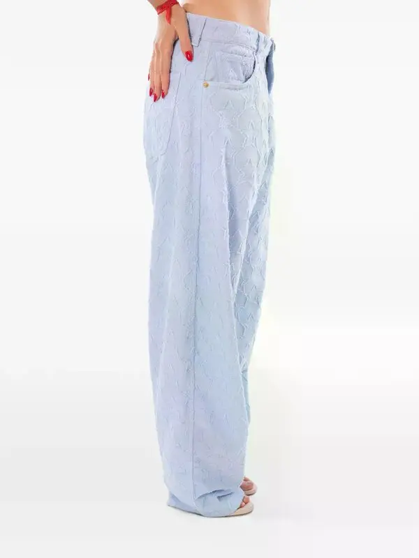 WHITE SAND Jacquard-star Jeans