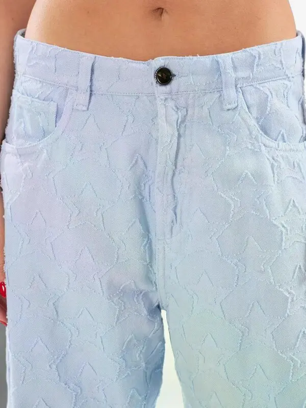 WHITE SAND Jacquard-star Jeans