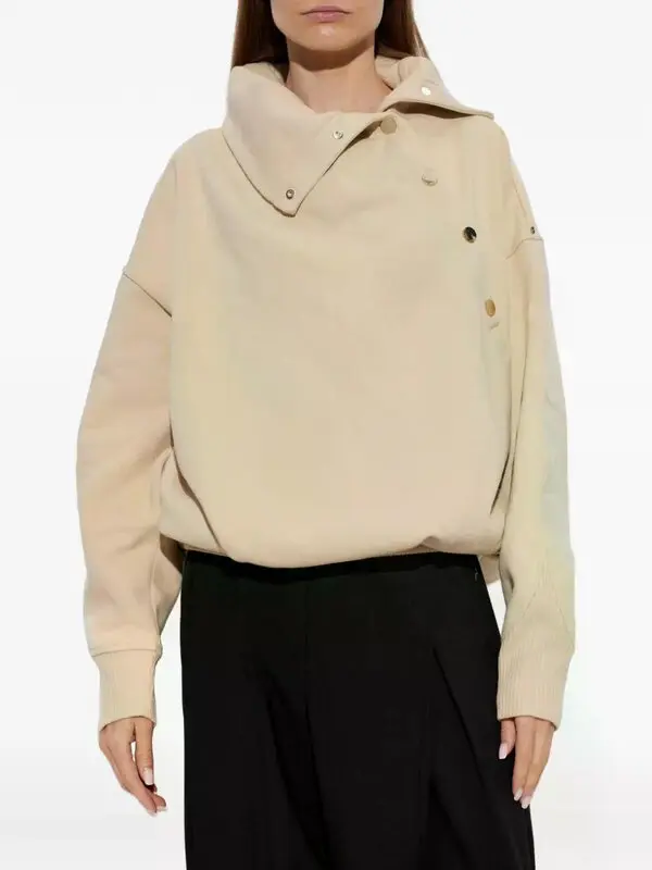 Sportmax Aerosi Button-fastening Sweatshirt - Neutrals