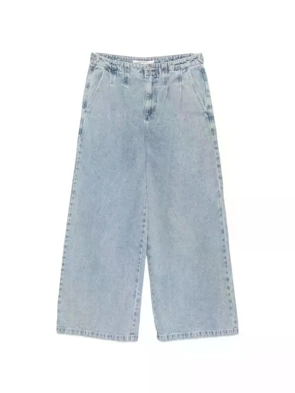 HOMAGE Pleated Wide-leg Jeans - Blue