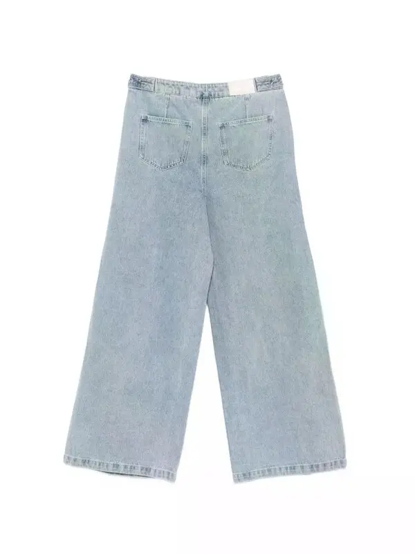 HOMAGE Pleated Wide-leg Jeans