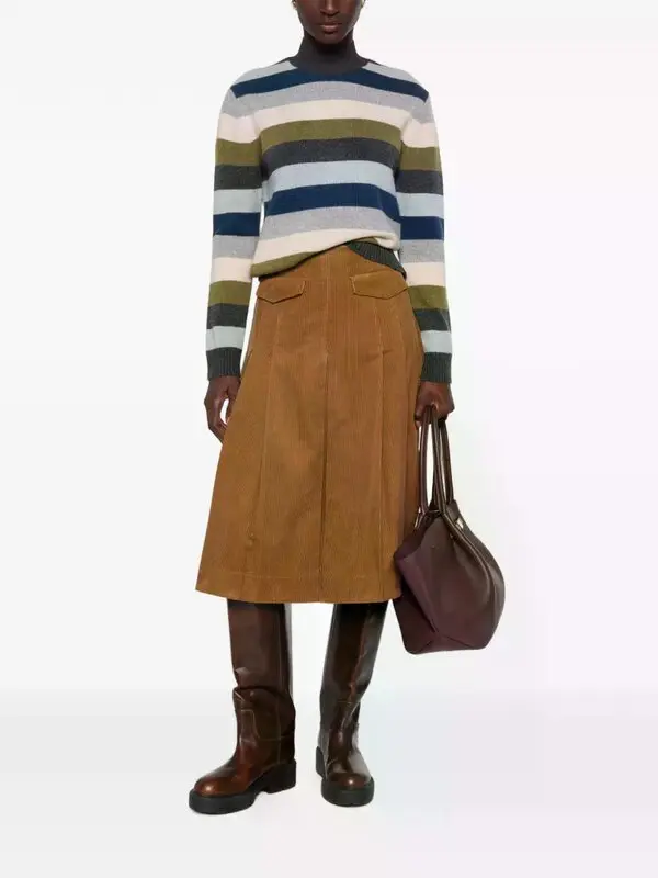 Tory Burch Pleated Corduroy Skirt