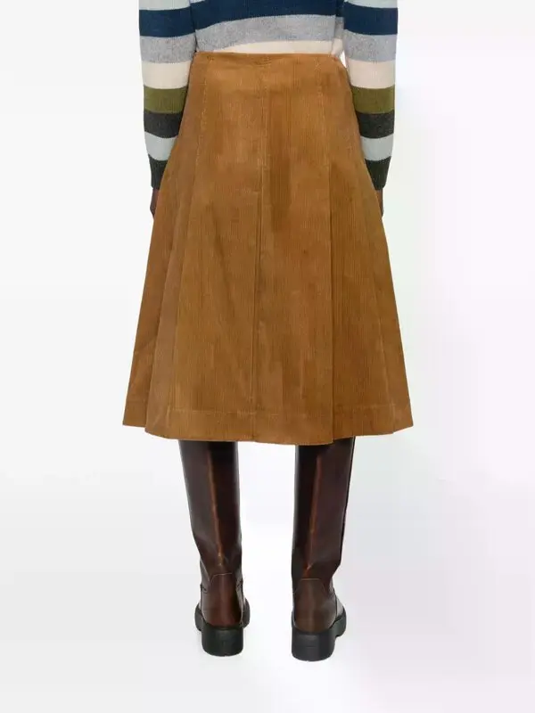 Tory Burch Pleated Corduroy Skirt