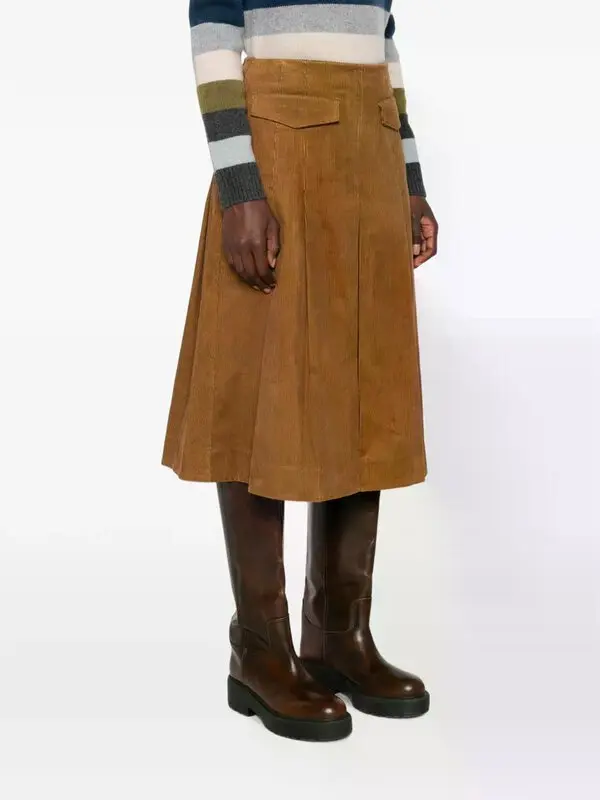 Tory Burch Pleated Corduroy Skirt