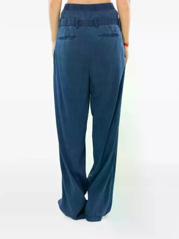 WHITE SAND Double-waisted Pleated Trousers
