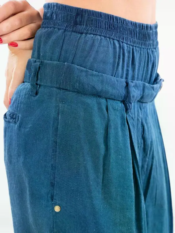 WHITE SAND Double-waisted Pleated Trousers