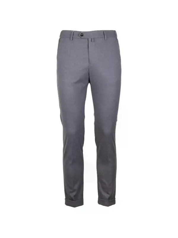 B SETTECENTO Slim-fit Turn-up Trousers