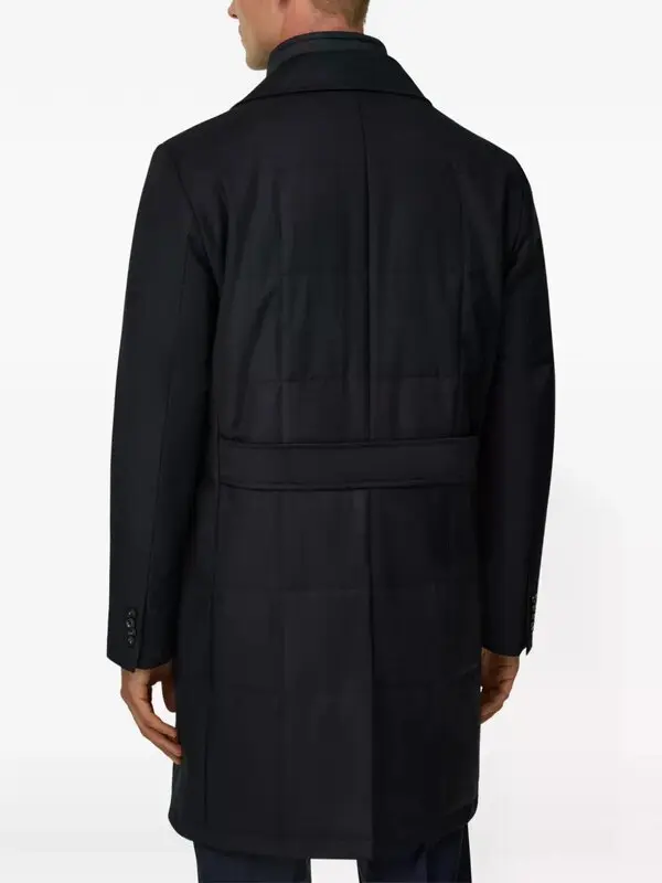 Boggi Milano Double-breasted Padded Coat With Removable Bib In Wool