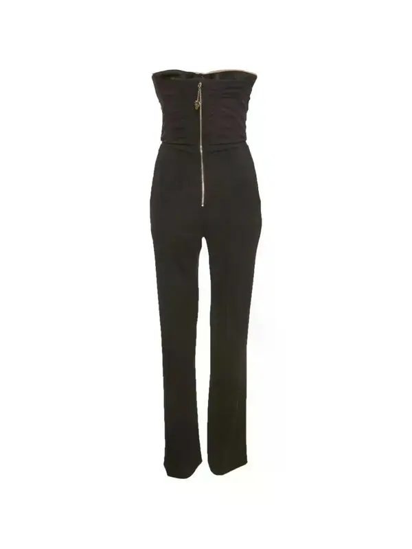 Elisabetta Franchi Lace-overlay Strapless Jumpsuit - Black