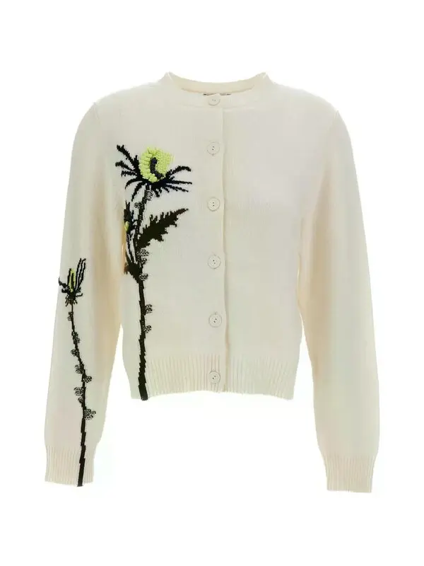 BARRIE Thistle-intarsia Cashmere Cardigan