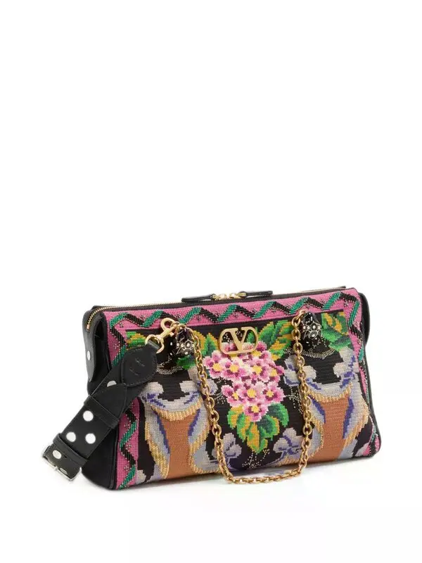 Valentino Garavani Panthea Medium Embroidered Shoulder Bag