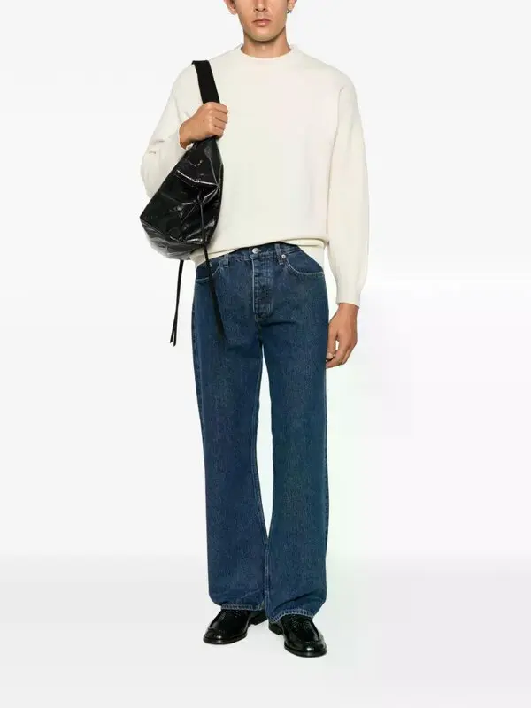 SUNFLOWER Loose Logo-patch Straight-leg Jeans