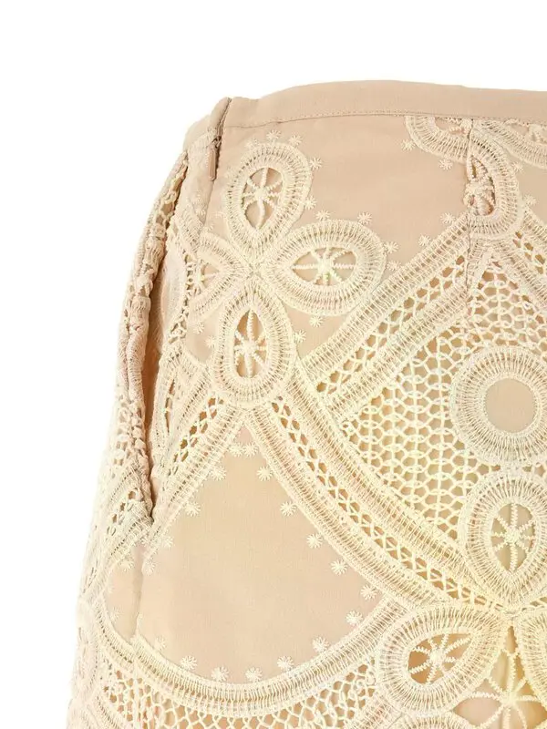 Elie Saab Macramé-embroidered Scalloped Shorts