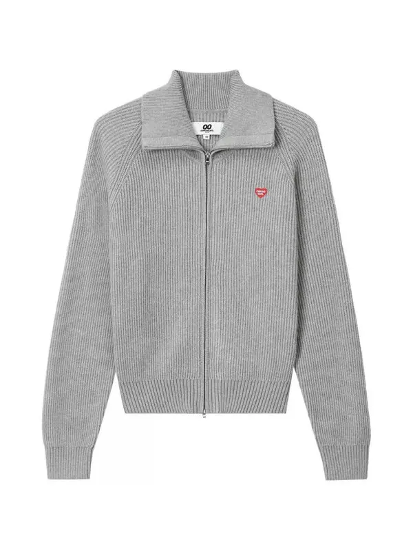 CHOCOOLATE Ribbed-knit Zip-up Cardigan - Grey