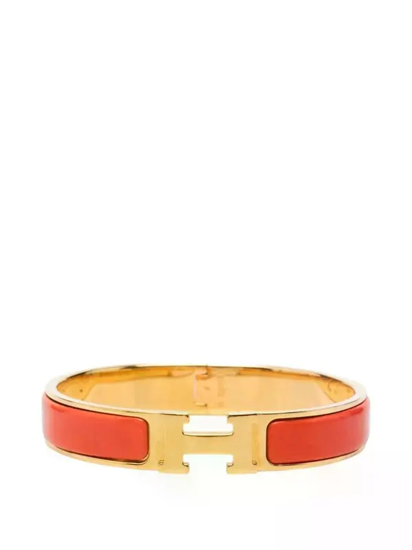 Hermès 2000-2026 Narrow Enamel Clic H Bracelet Pm Costume Bracelet - Red