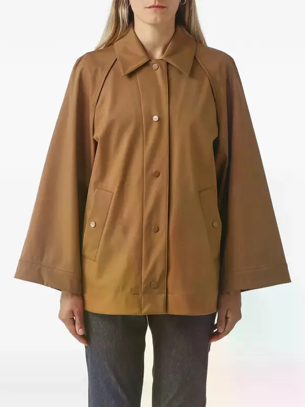 Max Mara Pepli Wide-sleeve Press-stud Coat
