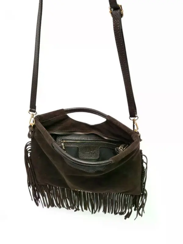 MARC ELLIS Cameliacm Fringe-trim Leather Tote Bag