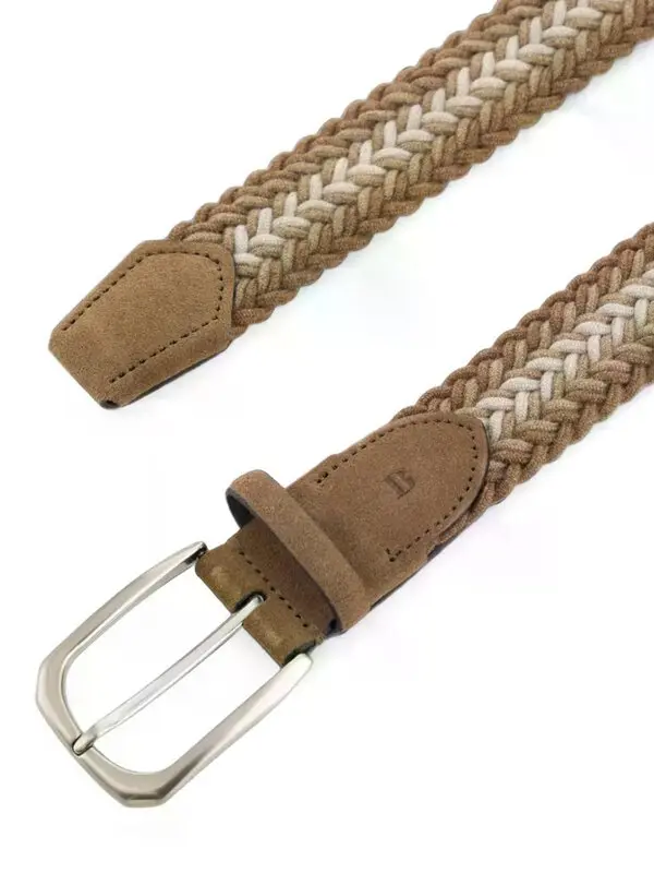 Boggi Milano Woven Stretch Wool Blend Belt