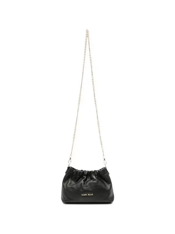 MARC ELLIS Zoedo Ruched Shoulder Bag - Black