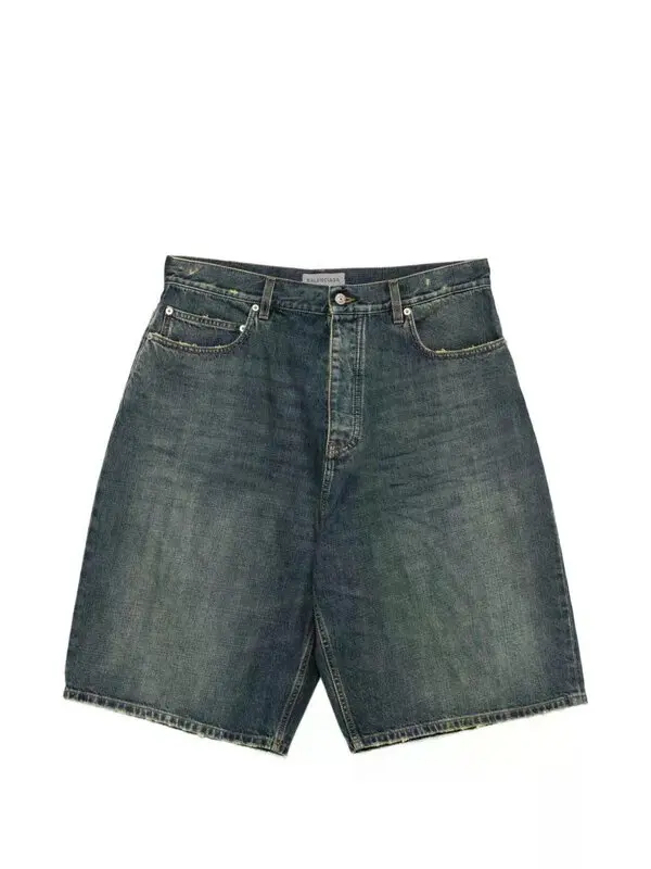 Balenciaga Faded Denim Shorts