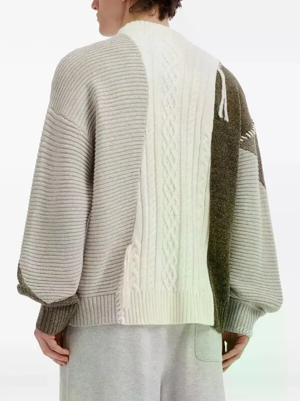 FIVE CM Cable-knit Patchwork Sweater