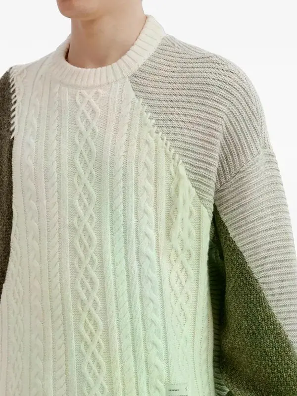 FIVE CM Cable-knit Patchwork Sweater