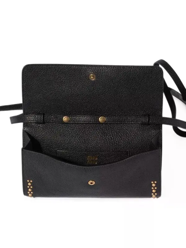 Miu Miu Leather Wallet With Shoulder Strap