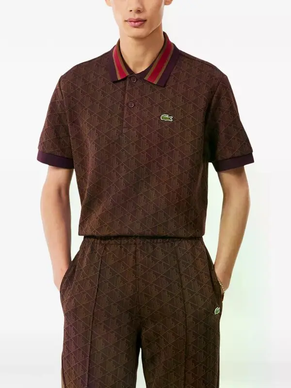 Lacoste Monogram-jacquard Polo Shirt