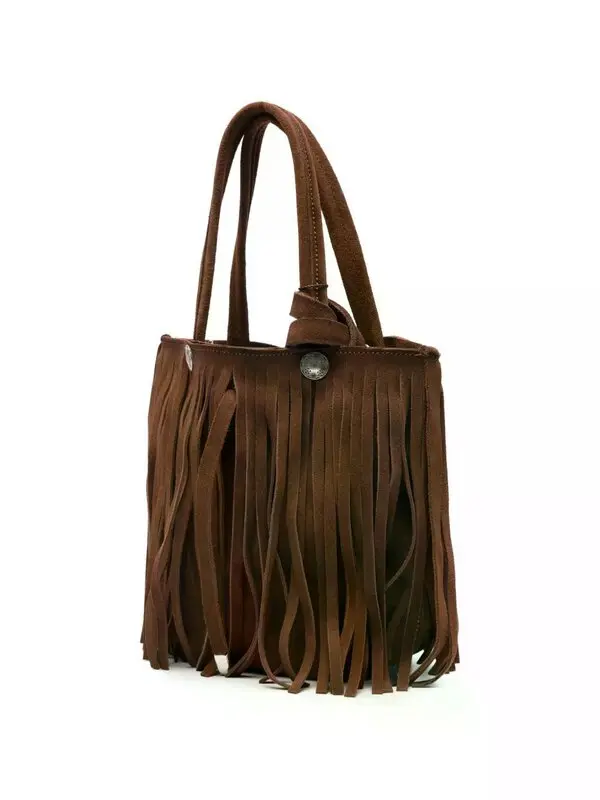 ALBERTO LUTI Frange Suede Bucket Bag