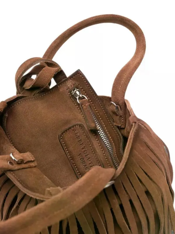 ALBERTO LUTI Frange Suede Bucket Bag