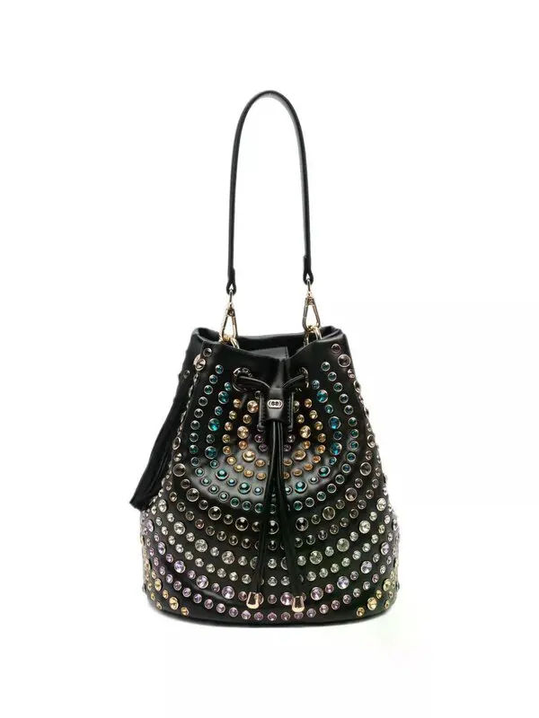 LA CARRIE Stud-embellished Leather Bucket Bag