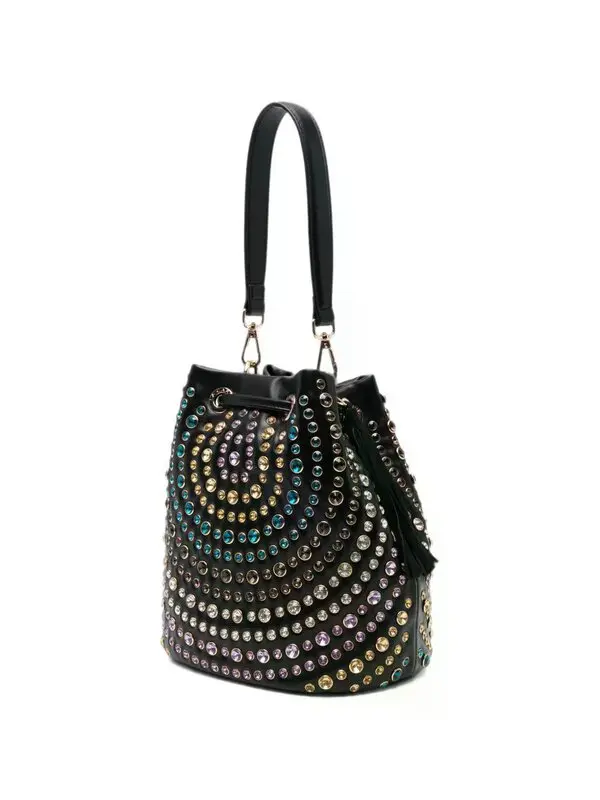 LA CARRIE Stud-embellished Leather Bucket Bag