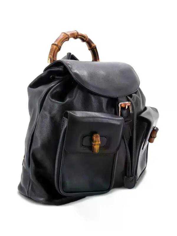 Gucci Vintage Bamboo Leather Medium Backpack