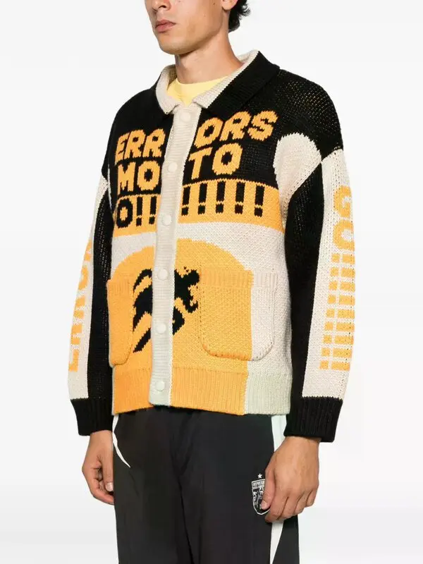 HOUSE OF ERRORS Logo-intarsia Knitted Cardigan
