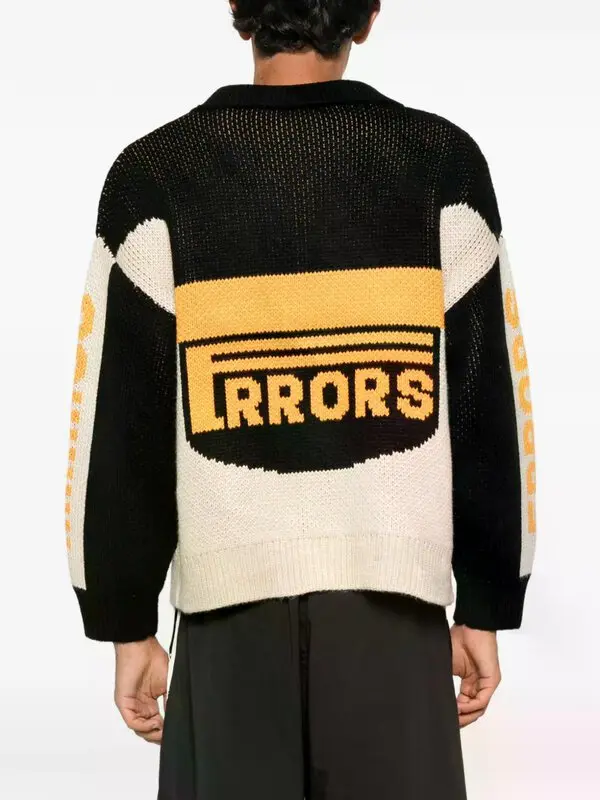 HOUSE OF ERRORS Logo-intarsia Knitted Cardigan
