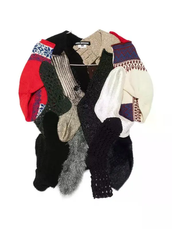 Junya Watanabe Mixed-material Patchwork Cardigan