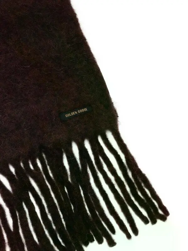 GOLDEN GOOSE Scarf In Dark Alpaca Wool With Fringe - Brown