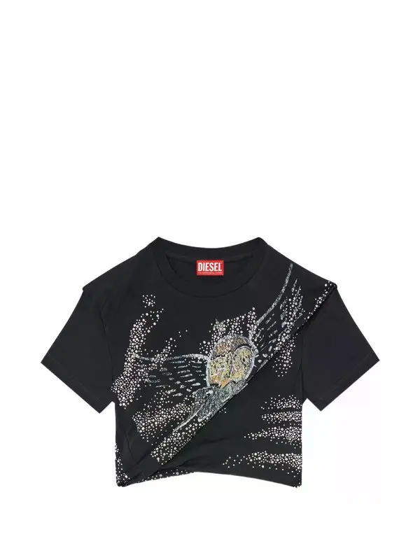 DIESEL® T-wincy Rhinestone-embellished Top - Black