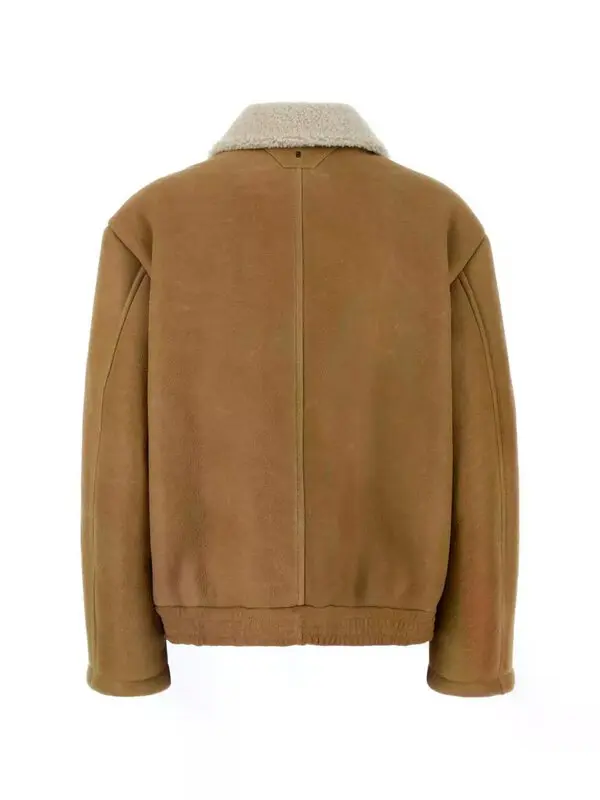 SALVATORE SANTORO Shearling-collar Button-up Jacket - Neutrals
