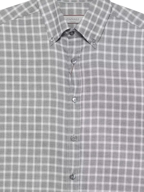 Canali Check-pattern Button-down Shirt