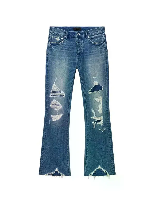PURPLE BRAND Distressed Bootcut Jeans - Blue