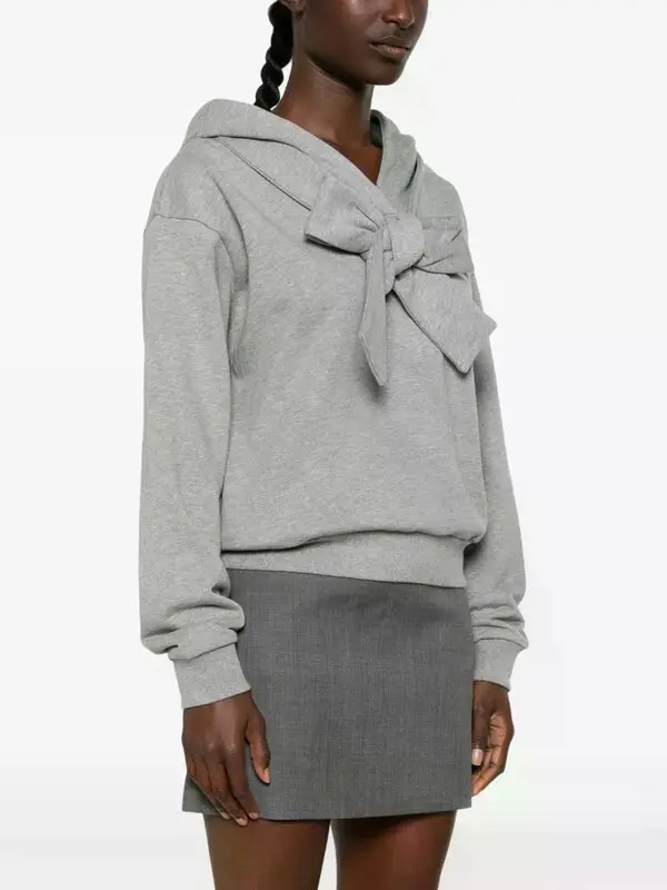 SHUSHU/TONG Bow-detail Logo-print Hoodie