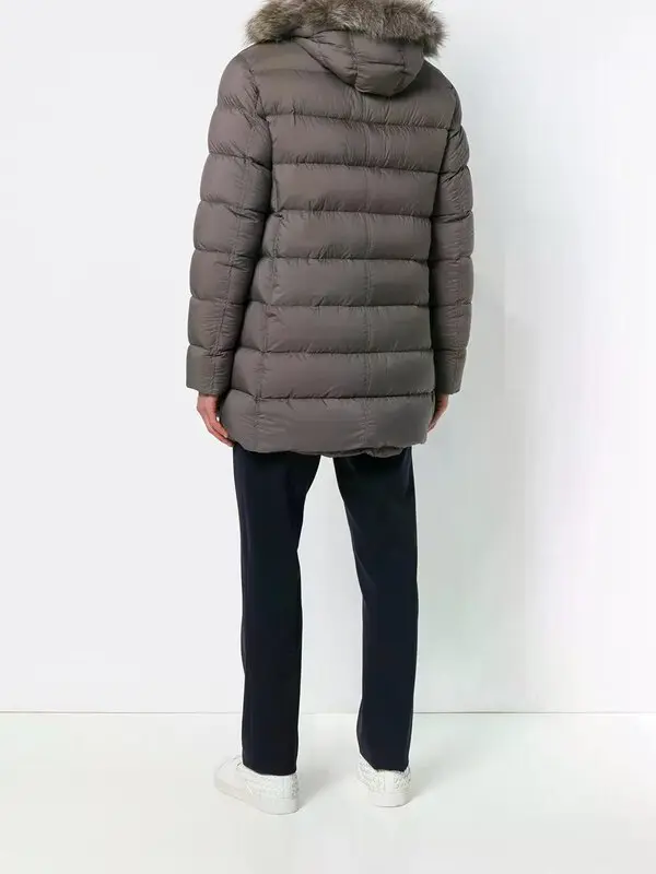 Herno Patch Pocket Fur-trimmed Puffer Coat